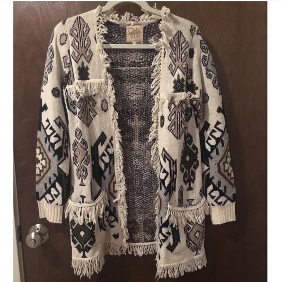 Chaser | Sweaters | Chaser Aztec Fringe Cardigan | Poshmark